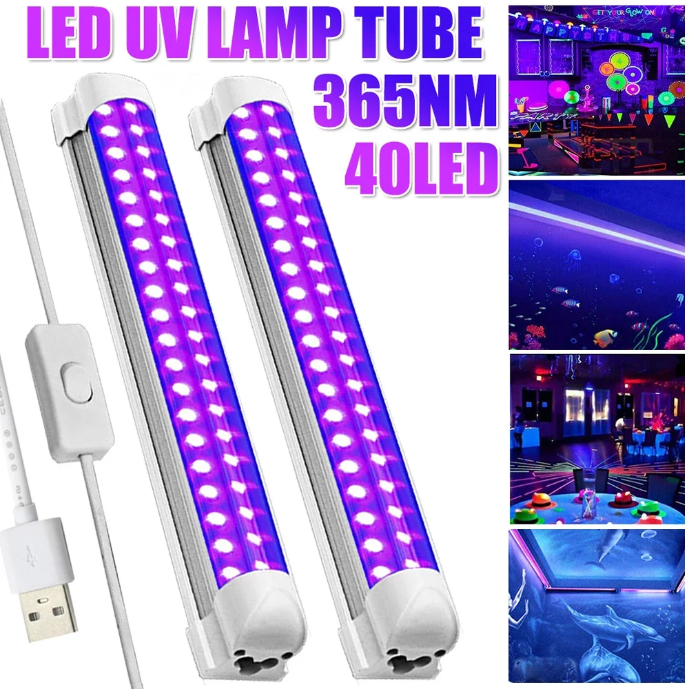 Tira-de-luces-LED-UV-tubos-de-luz-ultravioleta-de-10W-365nm-395nm-para ...