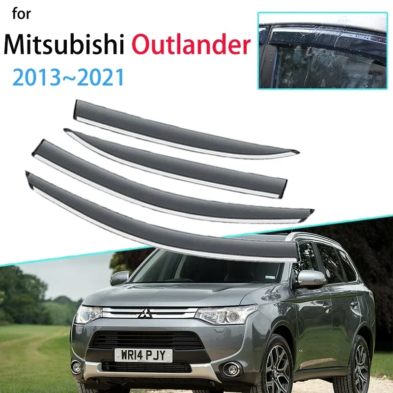 Windows Visors for Mitsubishi Outlander 3 III 2013~2021 2014 Deflector ...