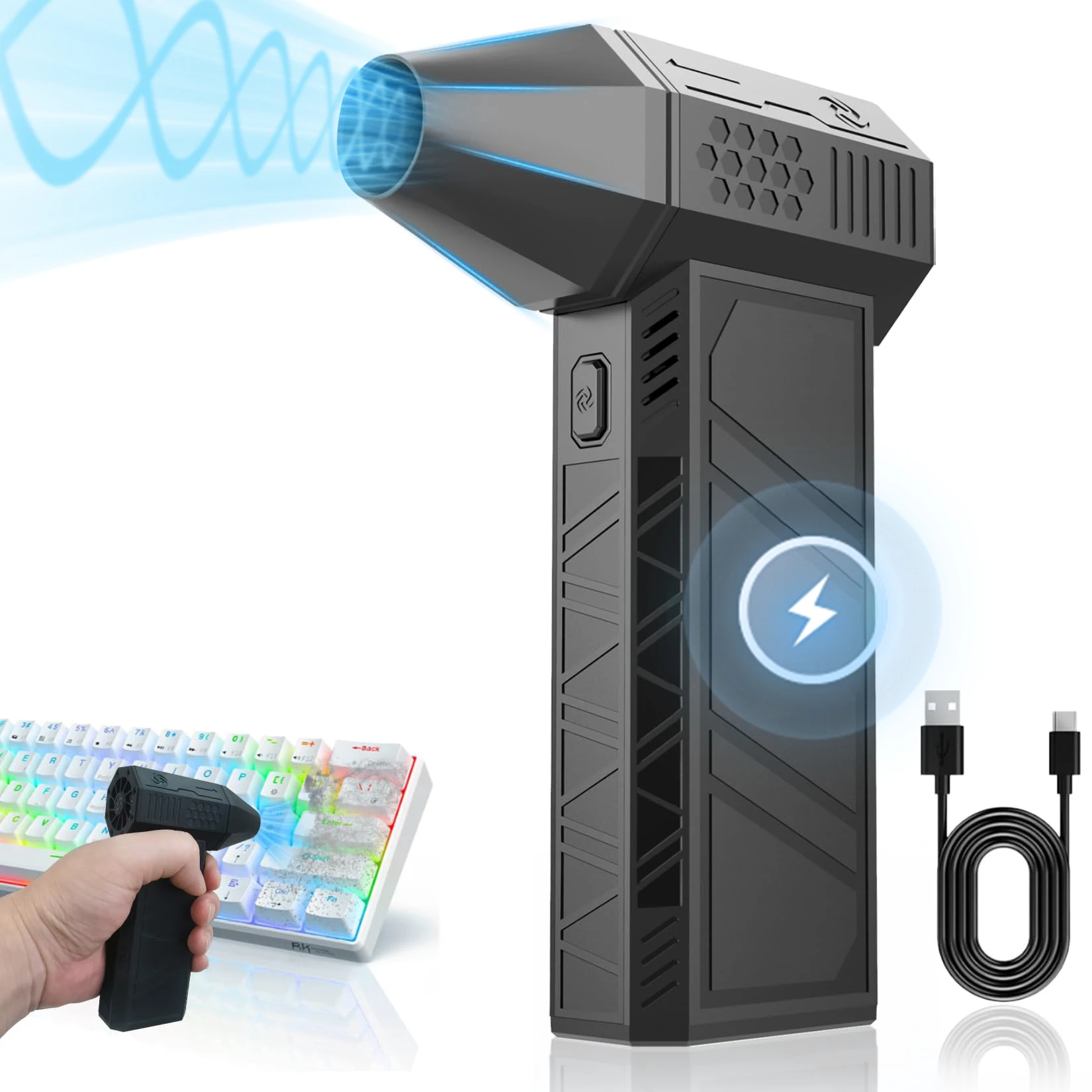 Turbo-Fan-X3-Rechargeable-Blower-130000-RPM-52m-s-Brushless-Motor-Air ...