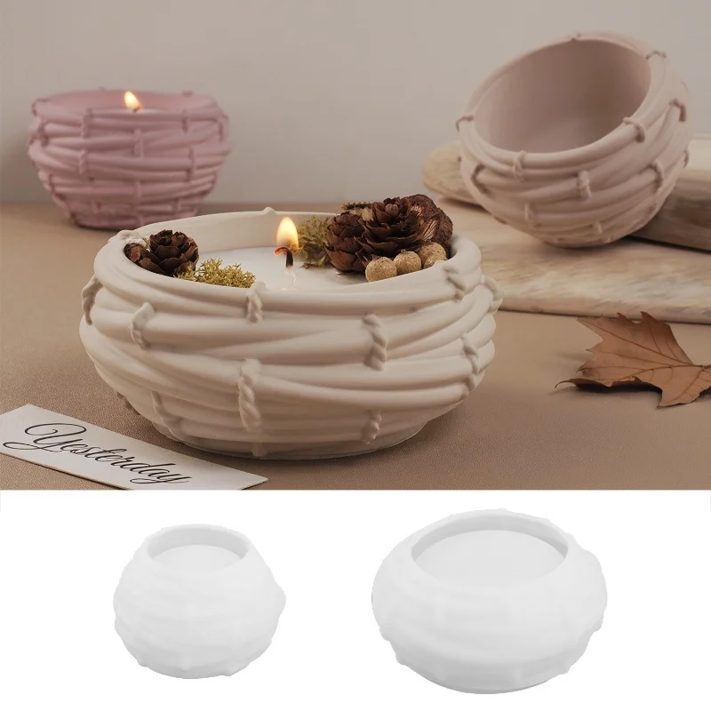 Irregular Mesh Bird Nest Candle Cup Silicone Mold – Barking Kat Design