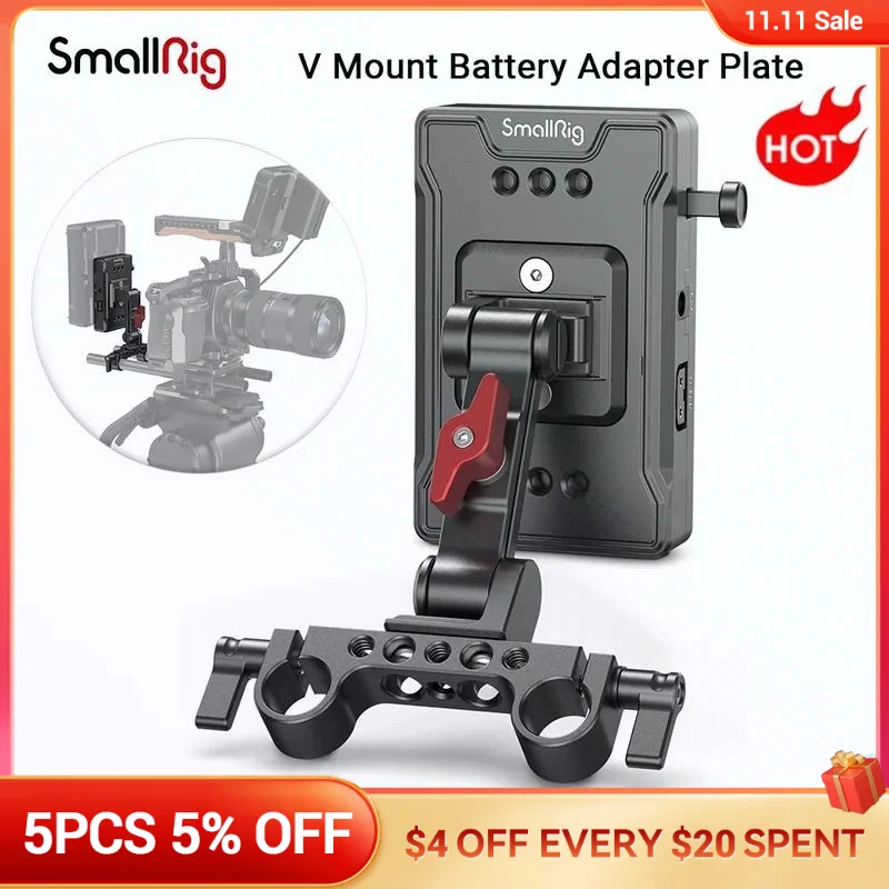 SmallRig-V-Mount-Bateria-Adapter-Plate-Bra-o-de-extens-o-Divisor-de ...