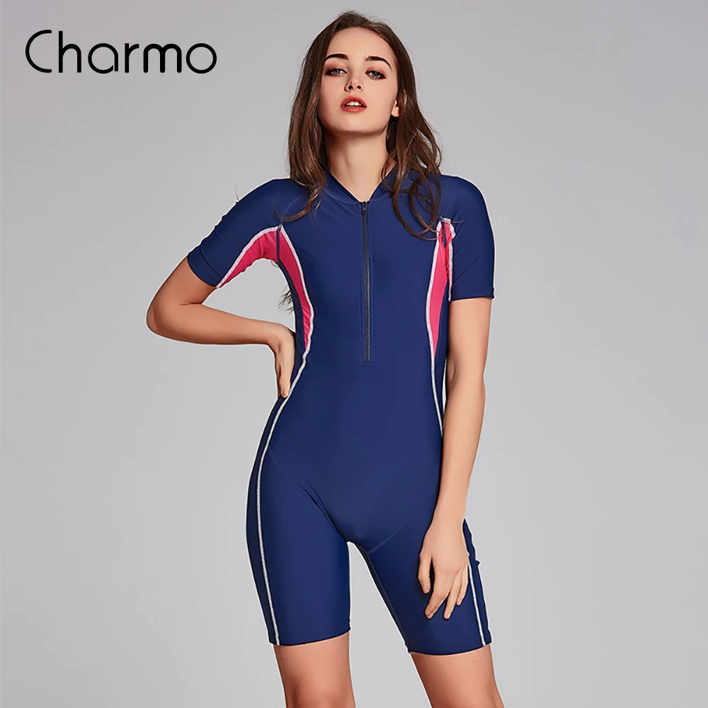 Charmo-Shark-Bart-Women-s-One-Piece-Short-Sleeve-Swimsuit-Wetsuit ...