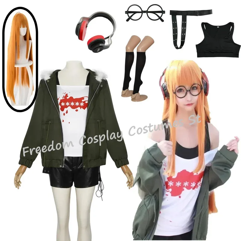 Futaba Sakura Cosplay Costume wig Women halloween Full Set Uniform Suit ...