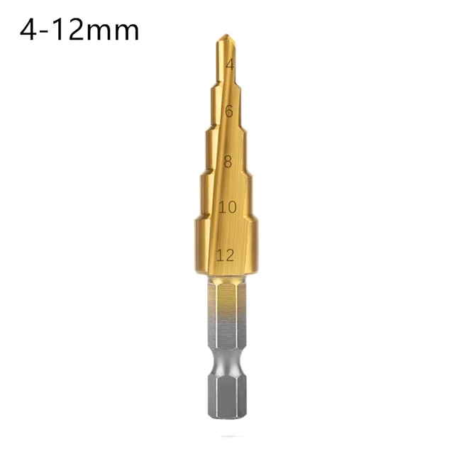 3-12 Mm 4-12 4-20 Hss Egyenes Horony Lépcsőfúró-Bit Fém Szett ...