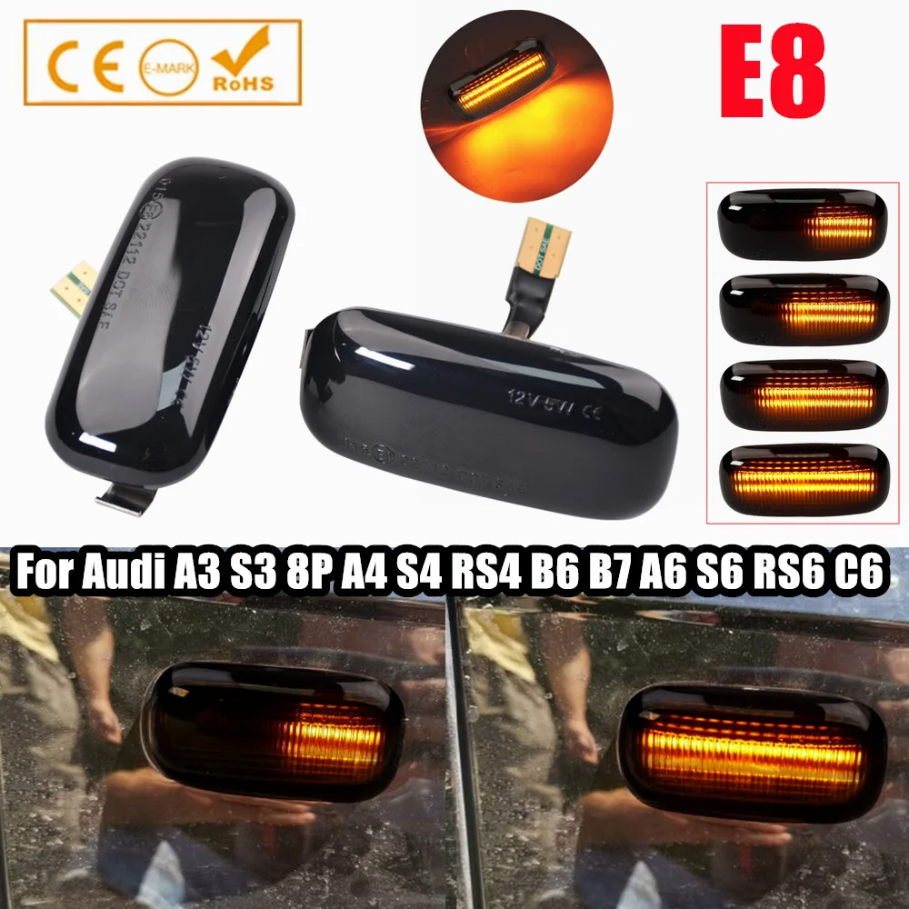 Flowing Water Blinker LED Dynamic Turn Signal Light For Audi A3 S3 8P ...
