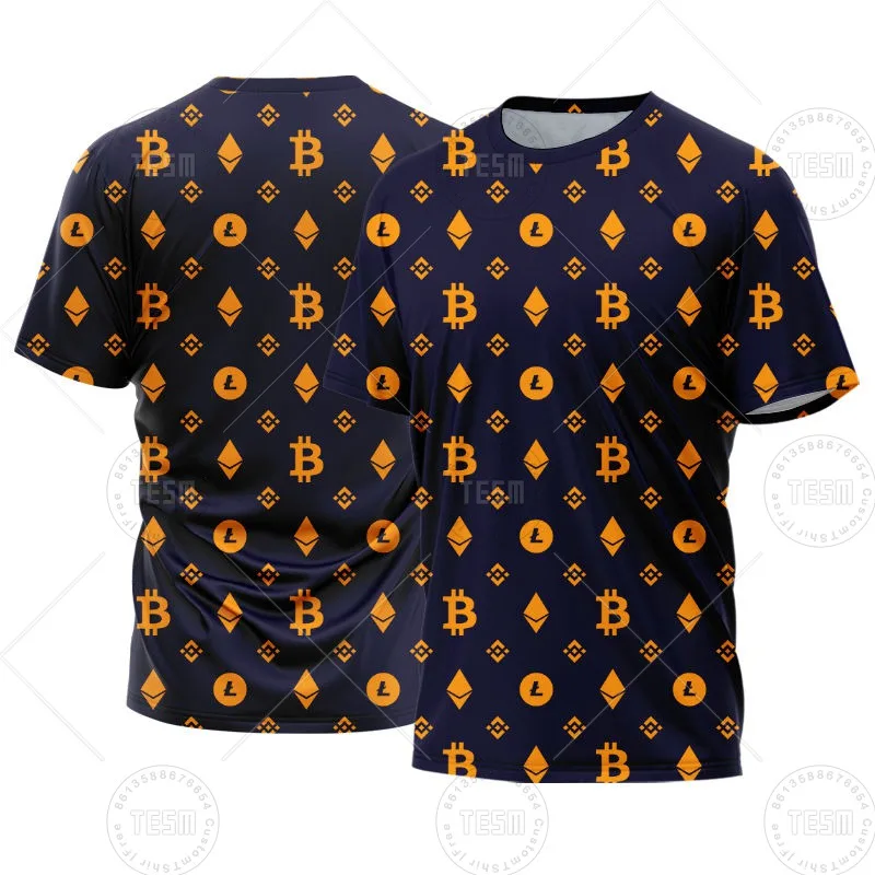 Bitcoin-T-Shirt-Ethereum-Men-Short-Sleeve-Crypto-Shirt-Casual-Loose ...