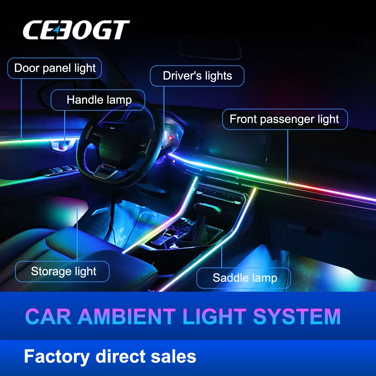 22-in-1-Ambient-Light-For-Car-Interior-64-Color-Breathe-Dashboard-Door ...