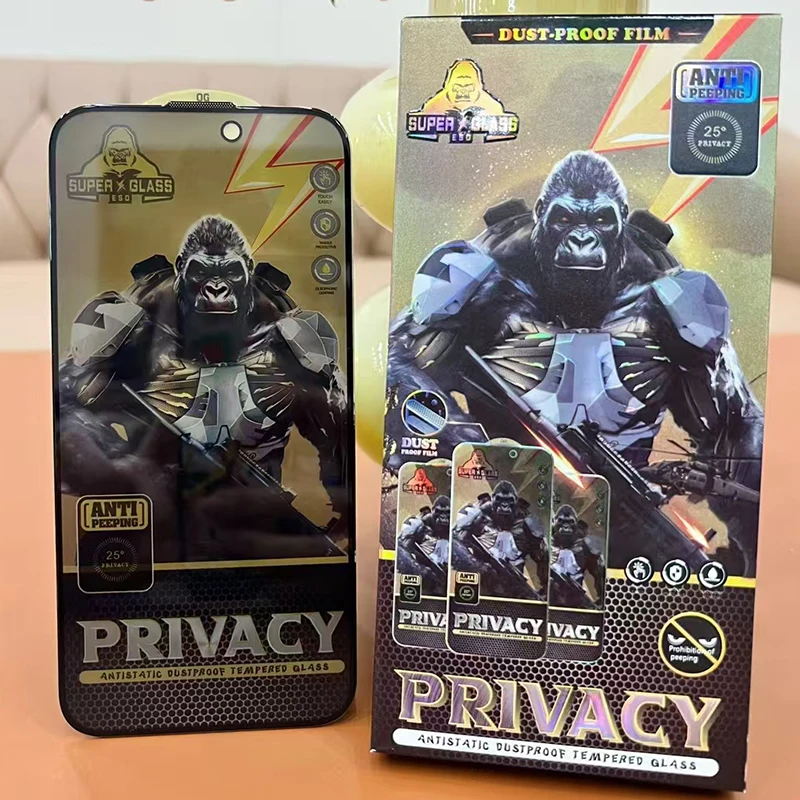 10pcs Super 25° Privacy Tempered Glass ESD Screen Protector Film For ...