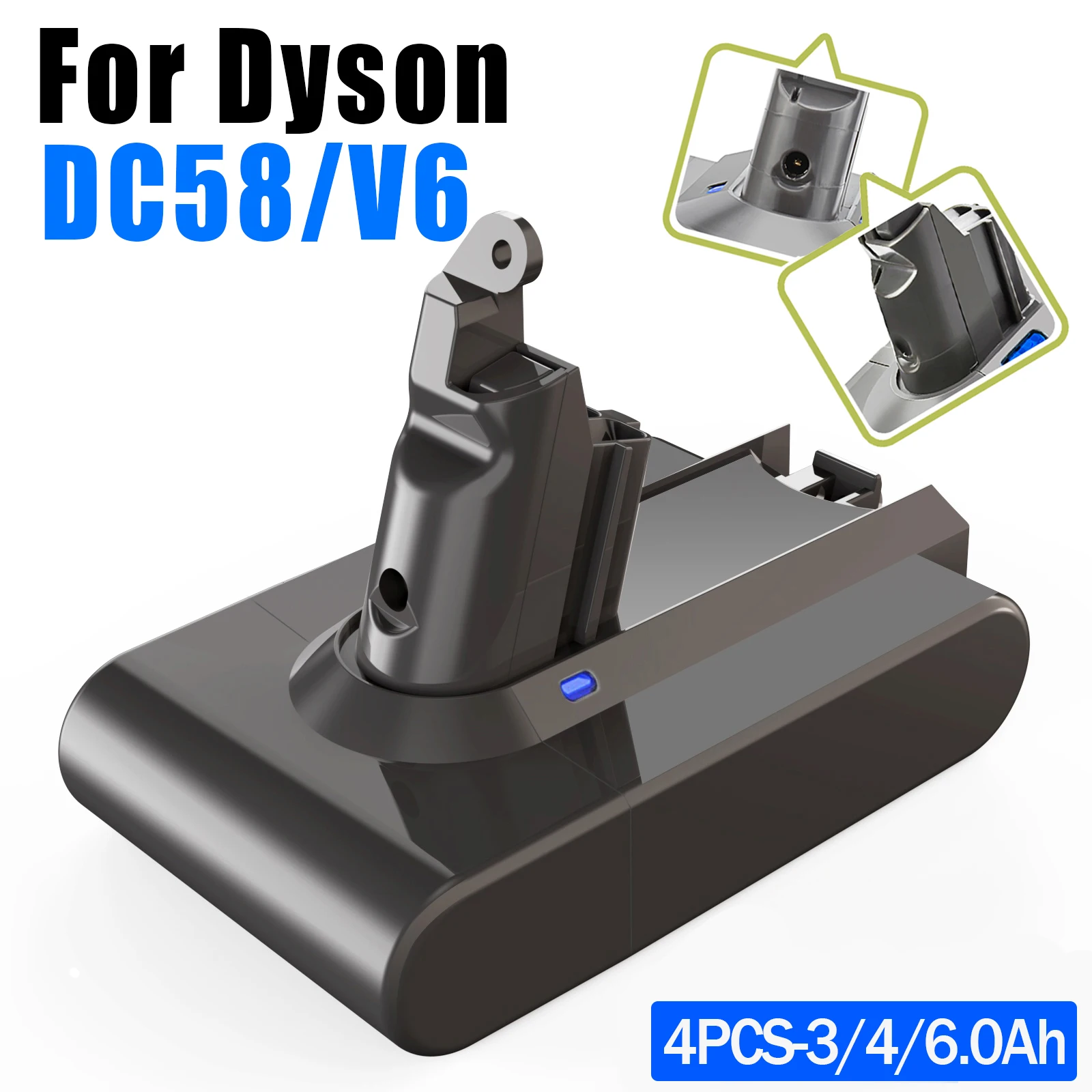 Bonadget 6000mAh 21.6V Li-ion Battery for Dyson V6 Vacuum Cleaner DC58 ...