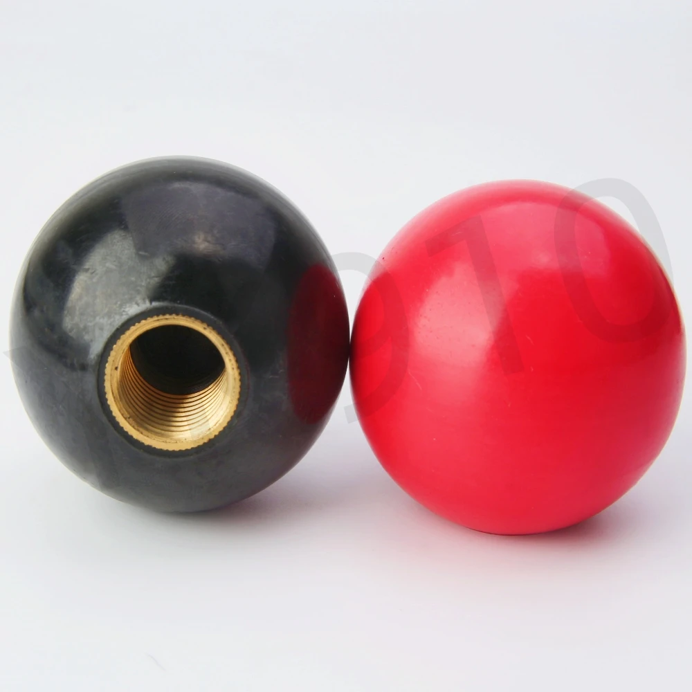 YK910-Black-Red-Bakelite-Ball-Lever-Knobs-Brass-Screw-Nut-Grip-Handles ...