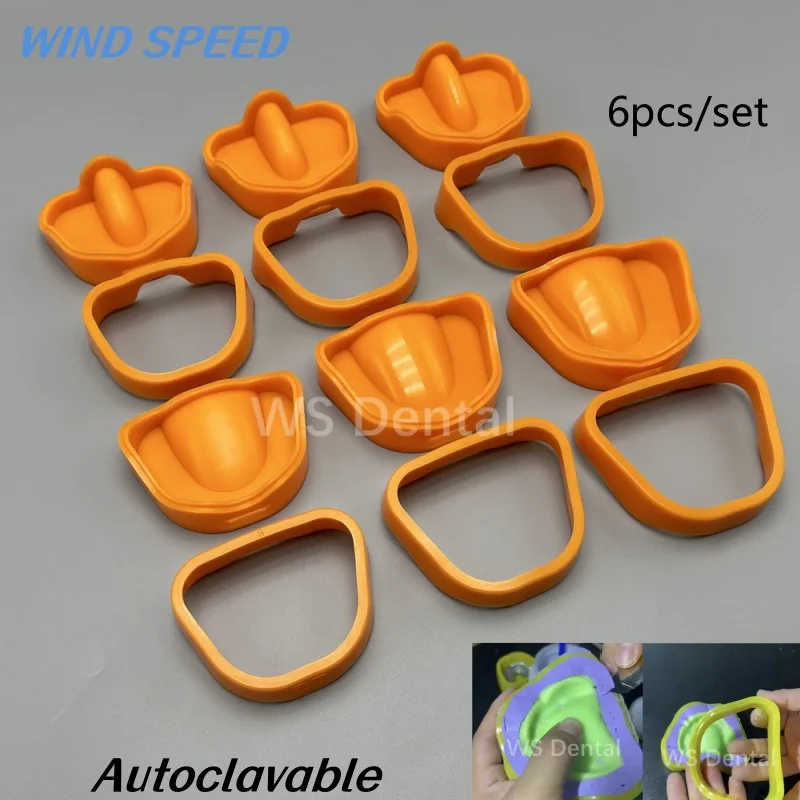 6pcs-set-Silicone-Dental-Lab-Plaster-Model-Former-Base-S-M-L-Denture ...