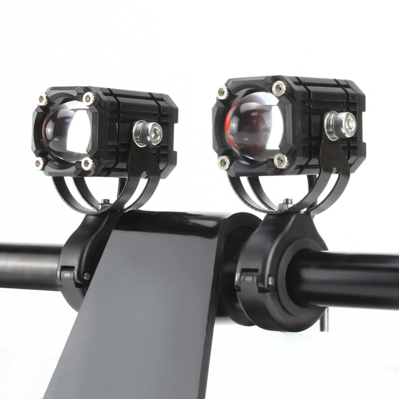 Motorcycle-Spotlight-Projector-Lens-3-Color-mini-LED-Headlight-yellow ...