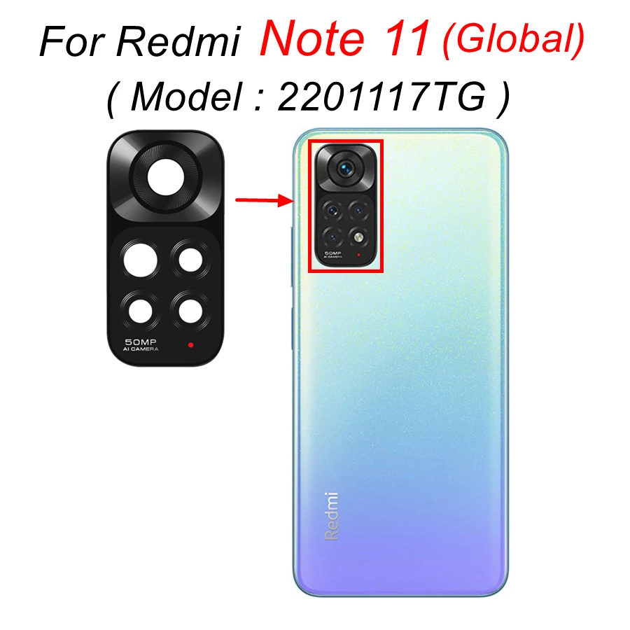 Rear Camera Glass For Xiaomi Redmi Note 11 Back Camera Glass Lens Cover ...