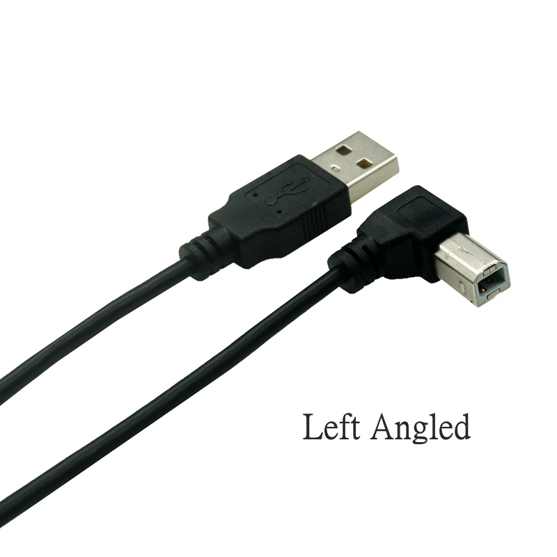 USB 2.0 A Male to USB B Male Type B BM Cable Up Down Left Right Angle ...