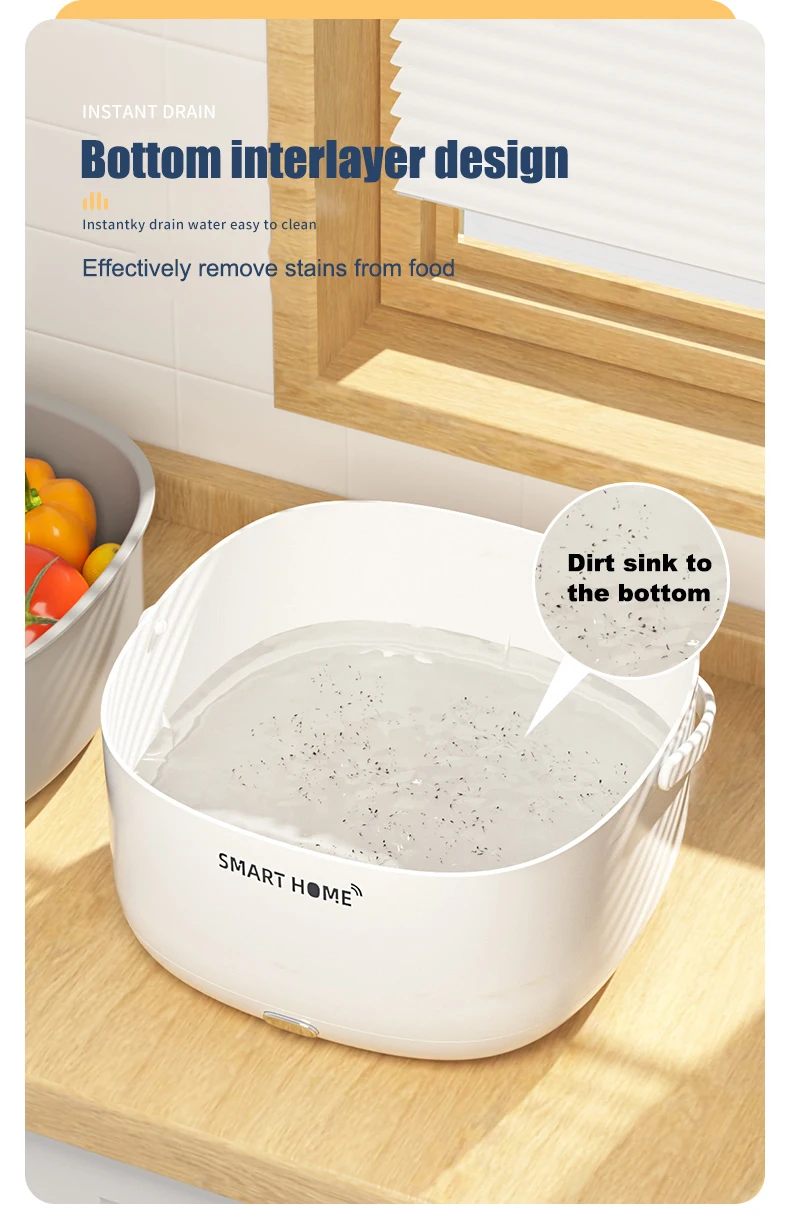 Electric Vegetable Washer Ultrasonic Washing Basket Food Purifier ...