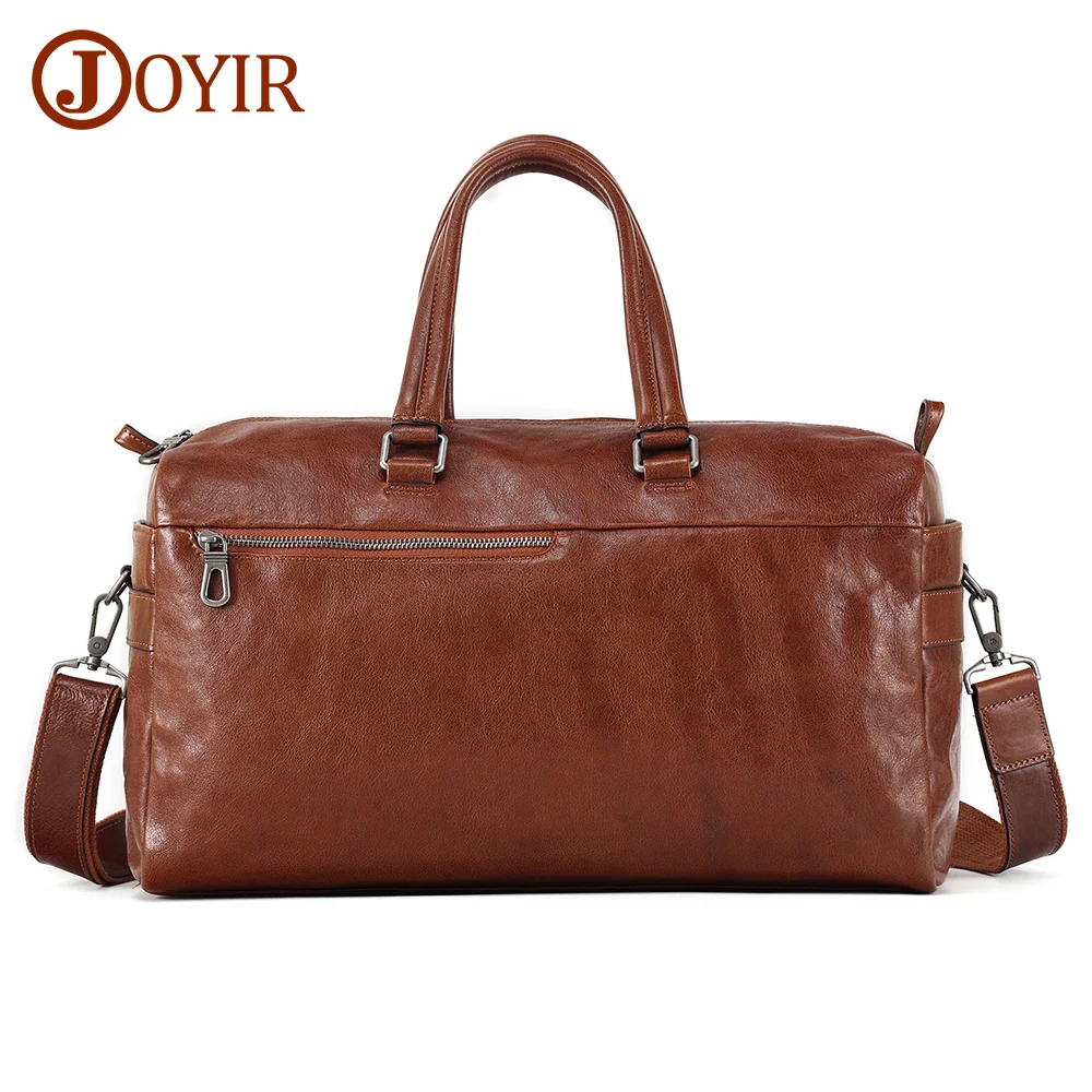 JOYIR Genuine Cowhide Leather Oversized Men Travel Duffel Bag Luxury ...