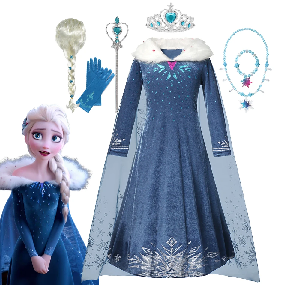 Disney-Frozen-Princess-Elsa-Dress-Girl-Cosplay-Costume-Birthday ...