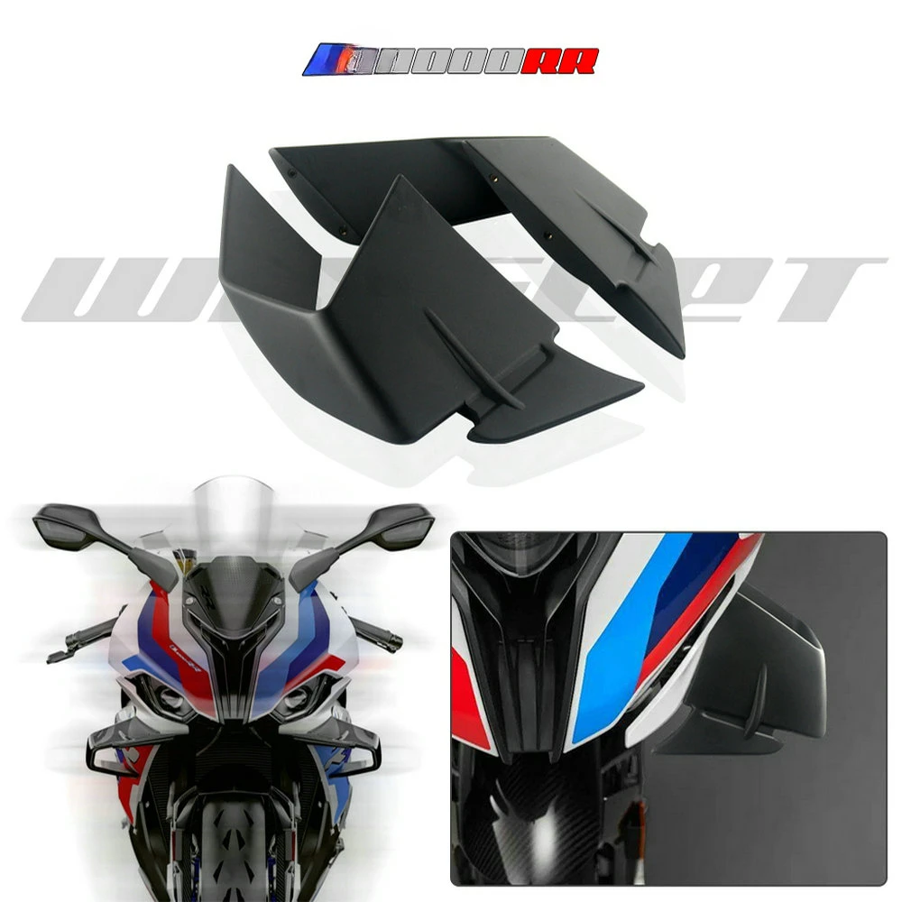 Motorcycle-Air-Deflector-Spoiler-Black-ABS-Winglet-Wing-Kit-Fairing ...