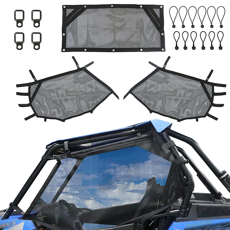 UTV-RZR-Window-Shade-Nets-Left-Right-Rear-Window-Shield-Fit-for-Polaris ...