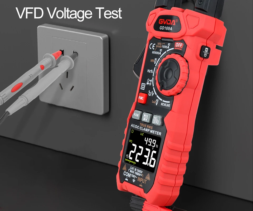 GVDA GD169A Digital Clamp Meter Multimeter