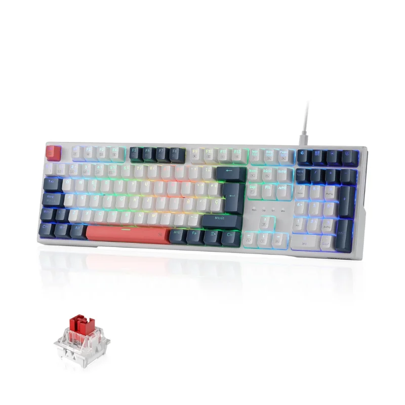 Redragon K668 Rgb Wired Mechanical Gaming Keyboard 105+4 Keys, Red ...