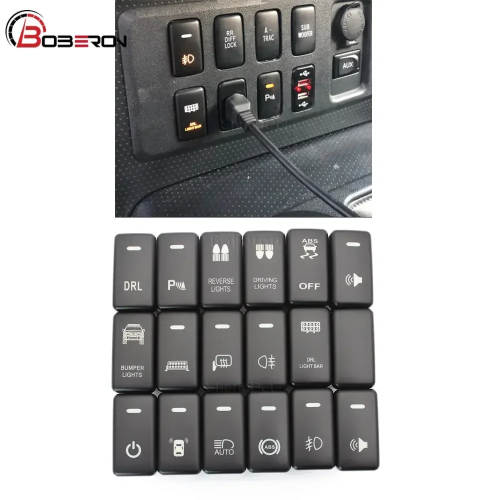 Orange LED Light Car Front Fog Light Switch Push Button for Toyota Land ...