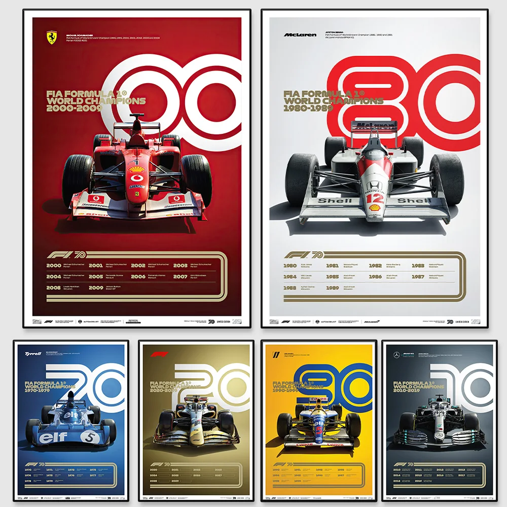 Classic-Formula-1-Edi-o-de-Colecionador-Arte-Da-Parede-Cartaz-Da-Tela ...