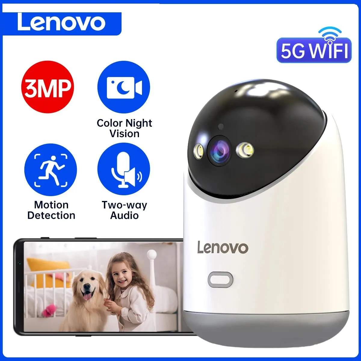 Lenovo-3MP-nuit-couleur-PTZ-cam-ra-IP-WiFi-5G-smart-home-audio-sans-fil ...