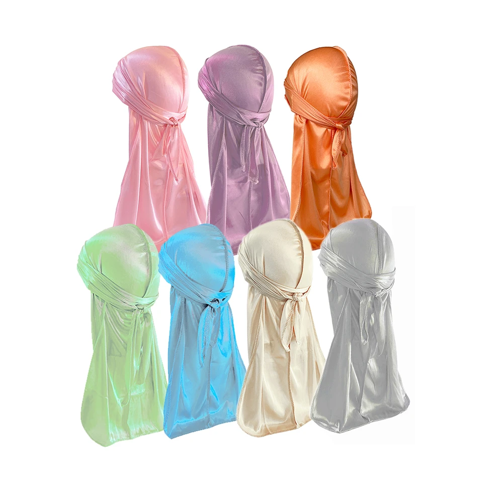 Hip Hop Durag 7pcs/Set Luxury Silky Morandi Color Scarf Cap| | - AliExpress