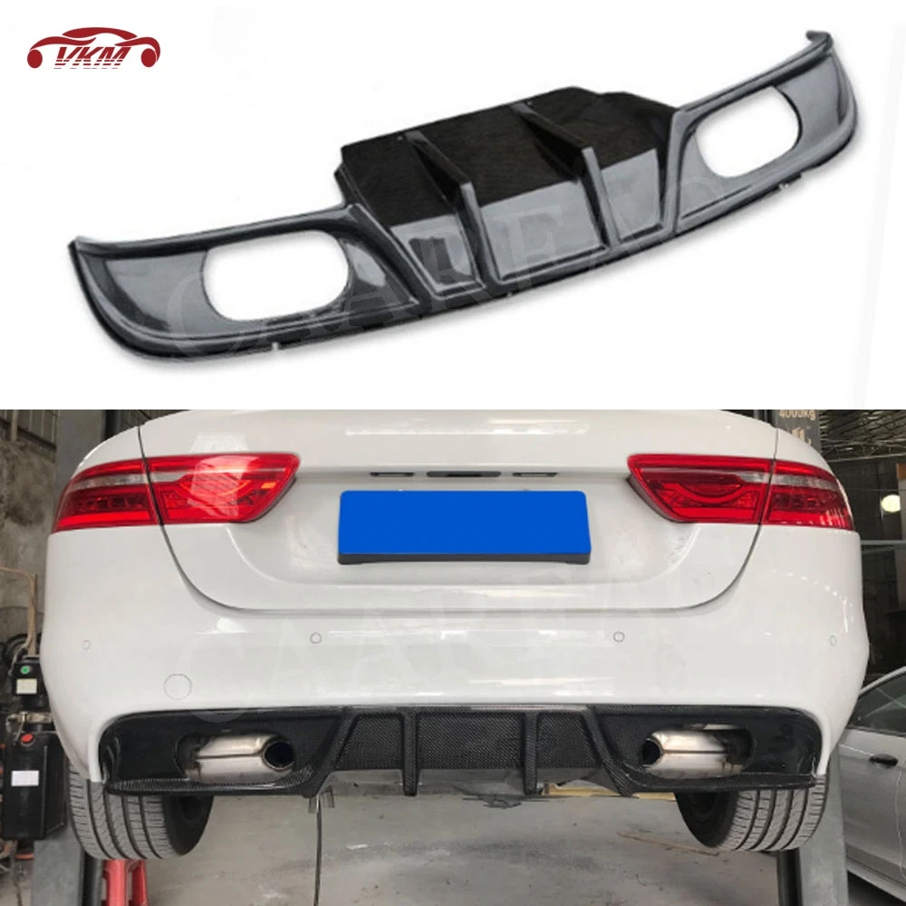 Carbon Fiber Rear Bumper Lip Diffuser For Jaguar XE XF 2015 2016 2017 ...