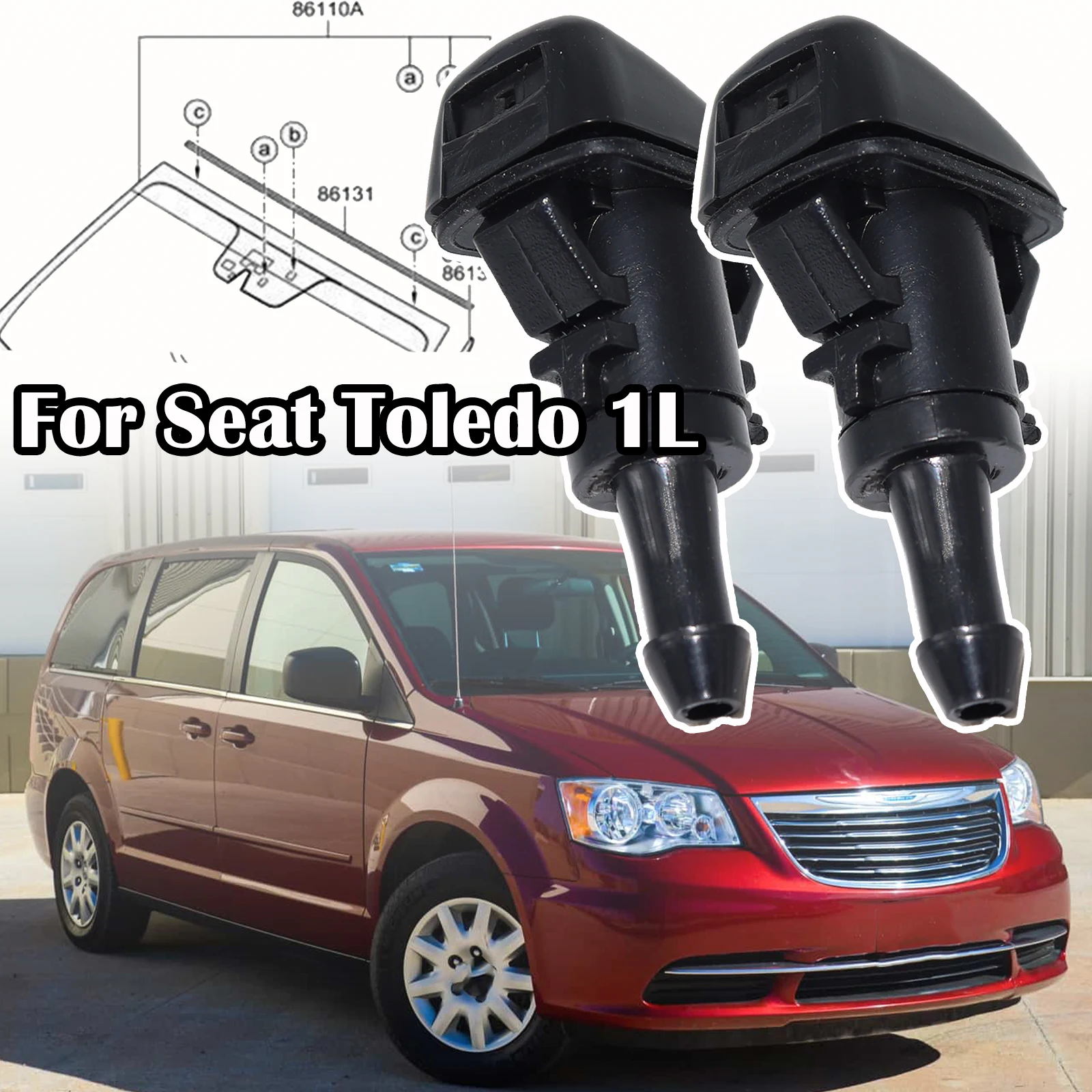 2x-For-Chrysler-Town-Country-300-PT-Cruiser-Sebring-Front-Windshield ...