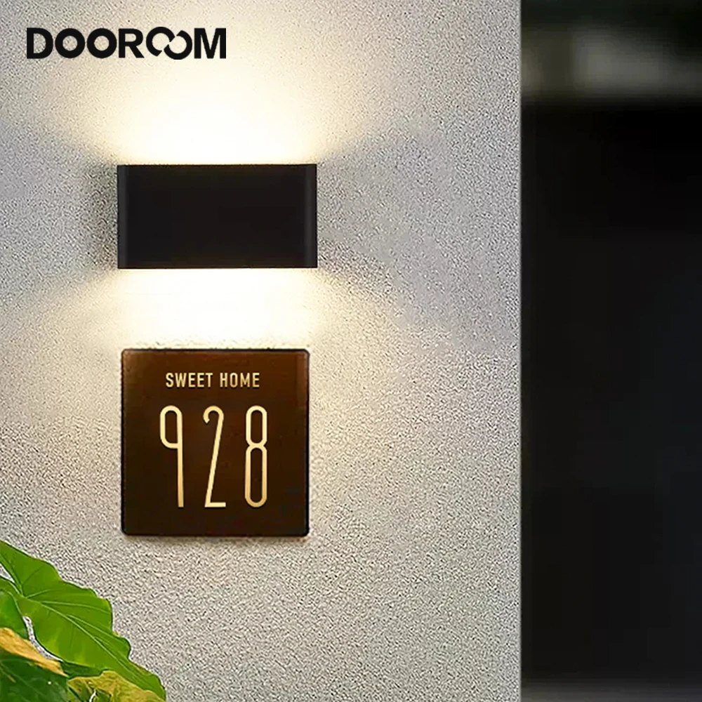 DOOROOM Address Digit 0-9 Brass House Number Letters DIY Office Hotel ...