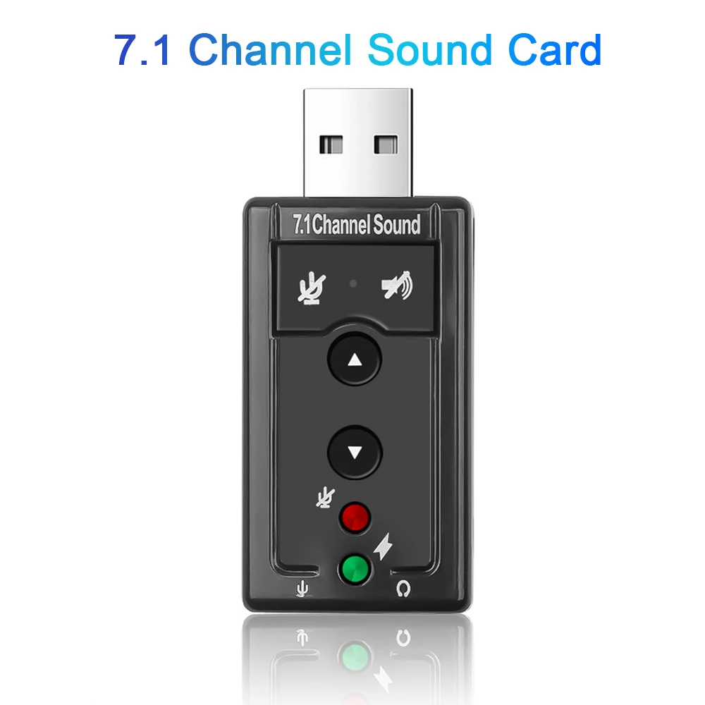 USB Sound Card 7.1 Channel Sound 3.5mm Audio Interface External Sound ...