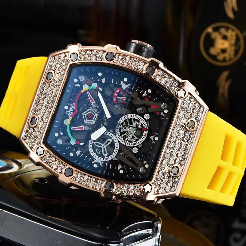 Yellow-Rubber-Strap-Mens-Watches-Top-Brand-Luxury-Quartz-Watch-Men ...