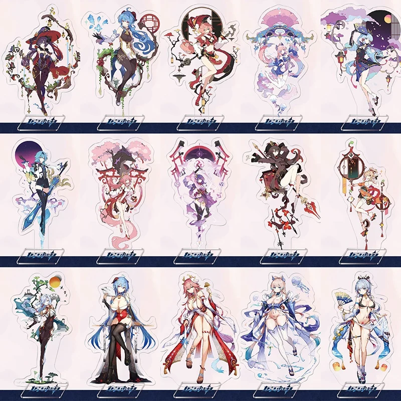 16cm Anime Genshin Impact Sexy Series Figure Acrylic Stand Mona Hutao ...