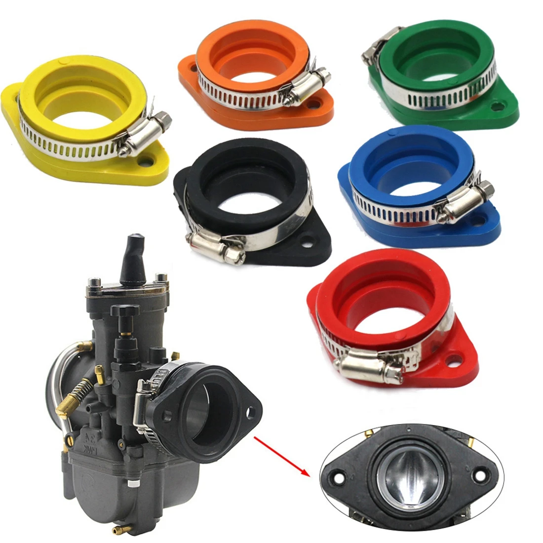 Motorcycle Pit Dirt Bike Carburetor Adapter Inlet Intake Pipe Rubber ...