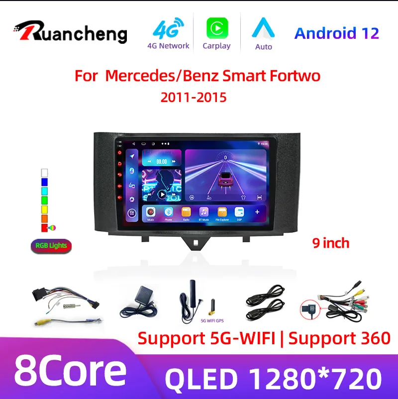 Carplay-Android-System-Car-DVD-Multimedia-Player-For-Mercedes-Benz-Smart-Fortwo-451-2011-2012 ...