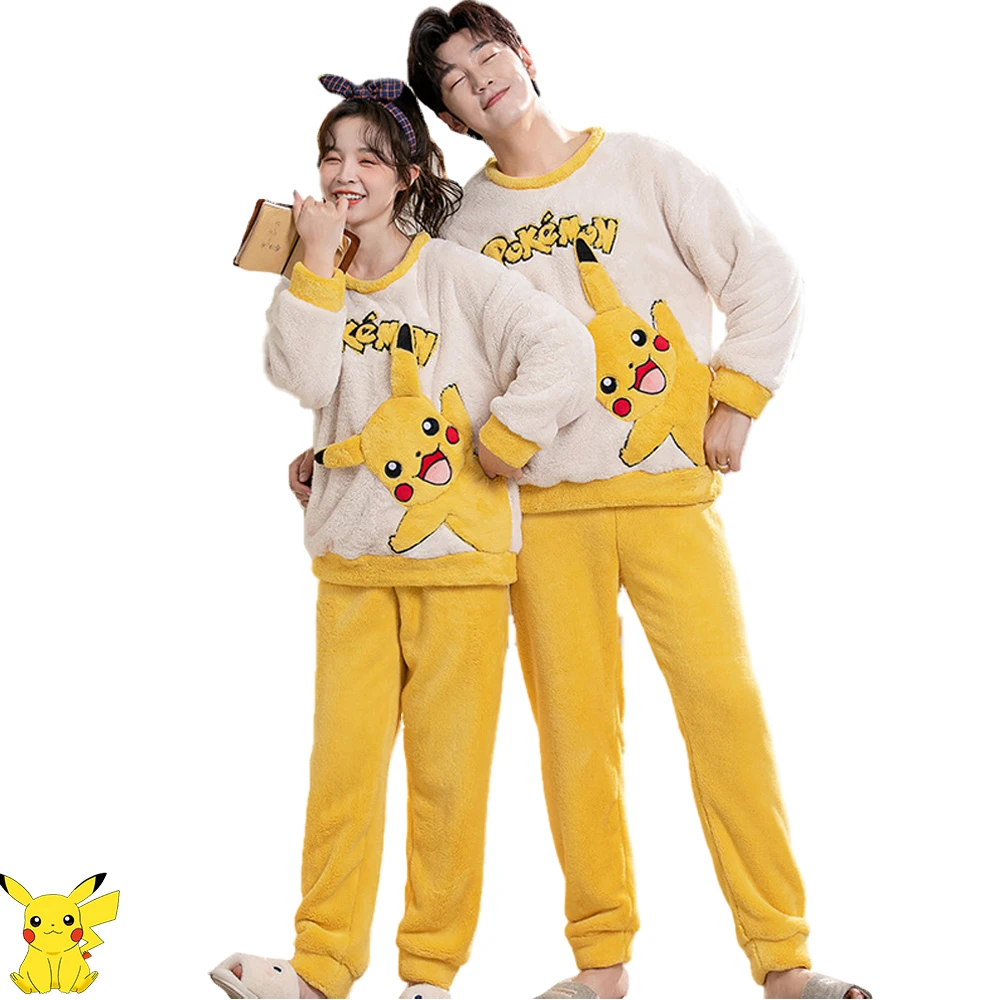 Conjunto-de-pijama-de-Pok-mon-Pikachu-para-hombre-y-mujer-ropa-de ...