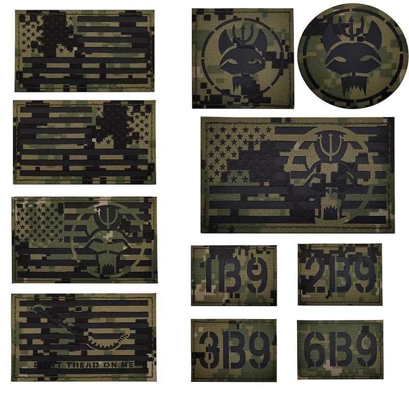 IR 반사 적외선 통화 사인 문자 패치, 장식용 MARPAT 배지, 전술 군사 패치, AOR2 삼림지 위장|패치 ...