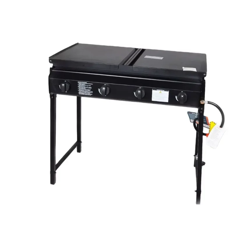 Camping BBQ Propane Grill Griddle Combo Gas Grill Barbecue Folding 4 ...