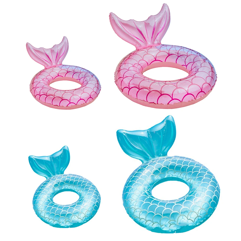 1pc Inflatable Swimming Ring Adults Mermaid Fish Tail Shaped Pool Float ...