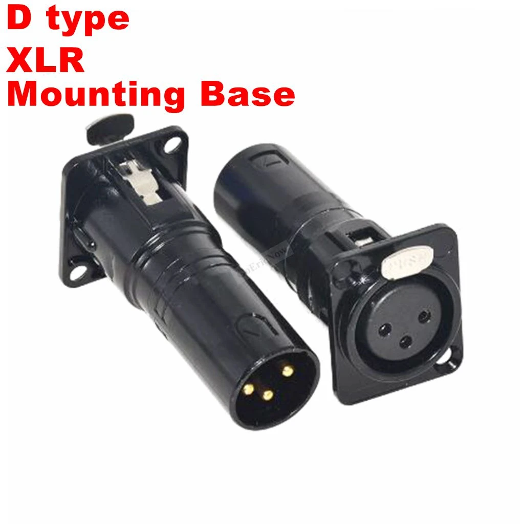 1pcs 3 pole Black White Canon male to female D type metal socket for ...