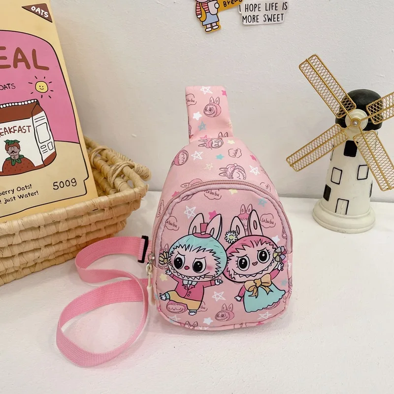 Bolso bandolera Labubu para niños, mochila de dibujos animados para ...