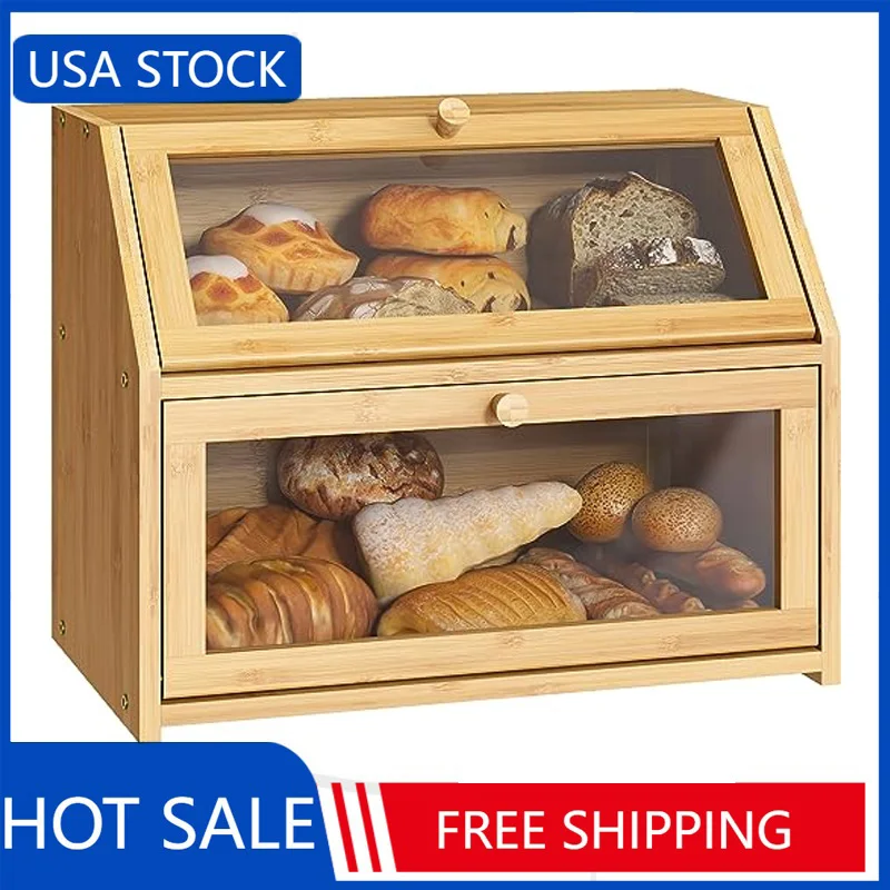 Almacenamiento-de-pan-para-encimera-de-cocina-con-ventana-transparente ...