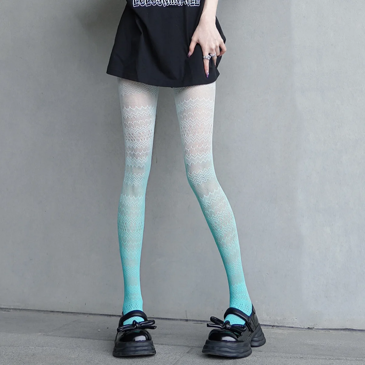 Women Anime Gradient Color Pantyhose Fashion Pattern Fishnet Stockings ...