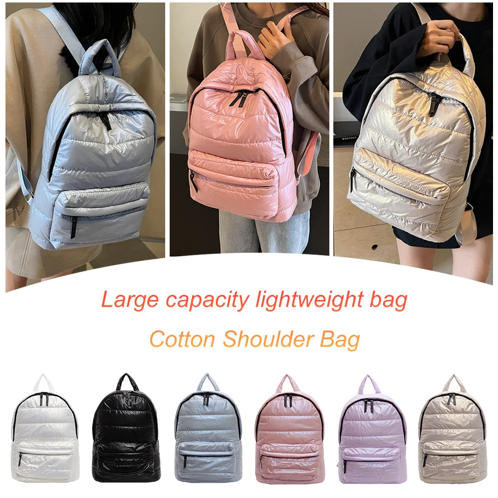 2024 Winter Ultra Light Space Down Women's Backpack Quilted Plaid ...
