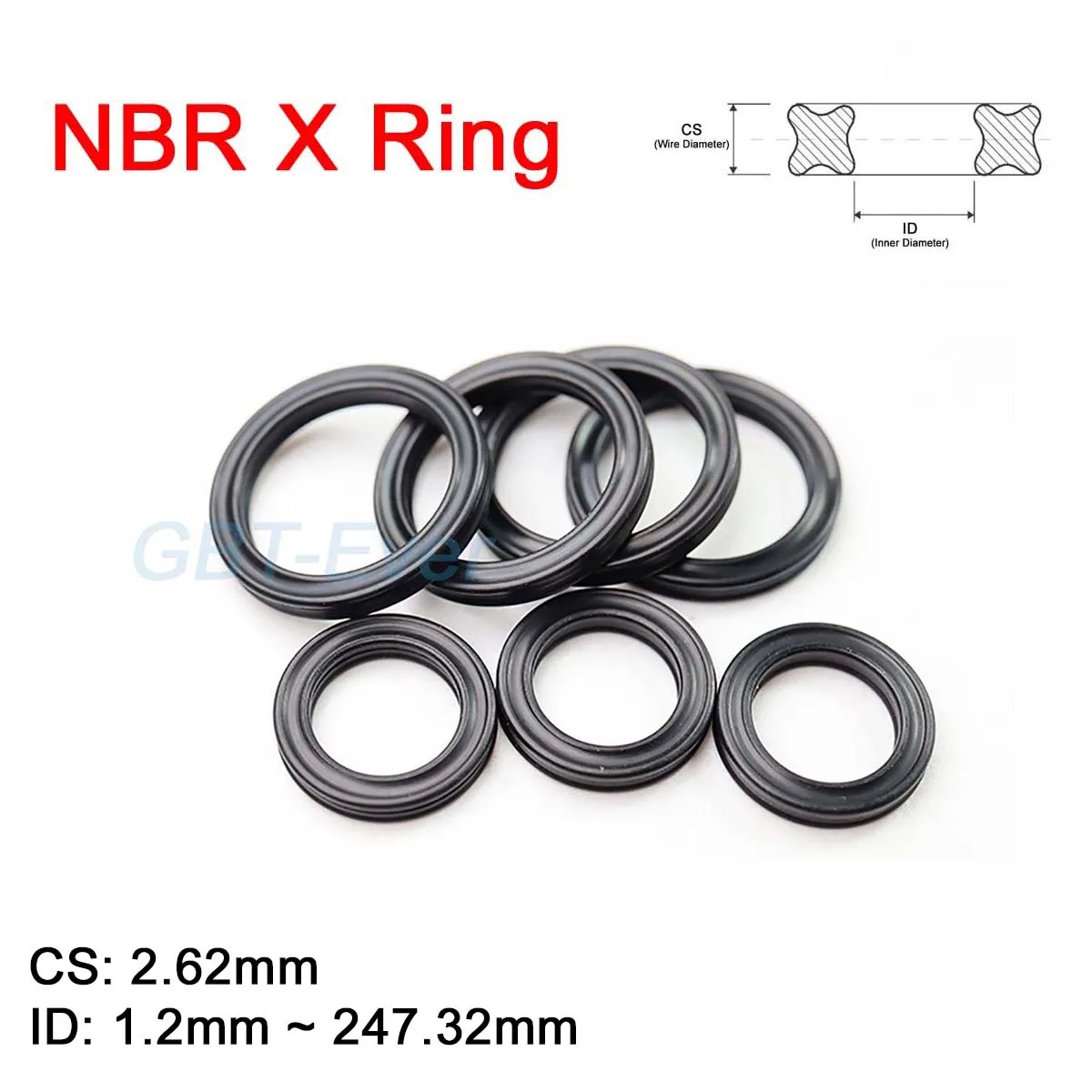 NBR X Ring Seals CS 2.62mm Black Nitrile Butadiene Rubber X-Ring Gasket ...