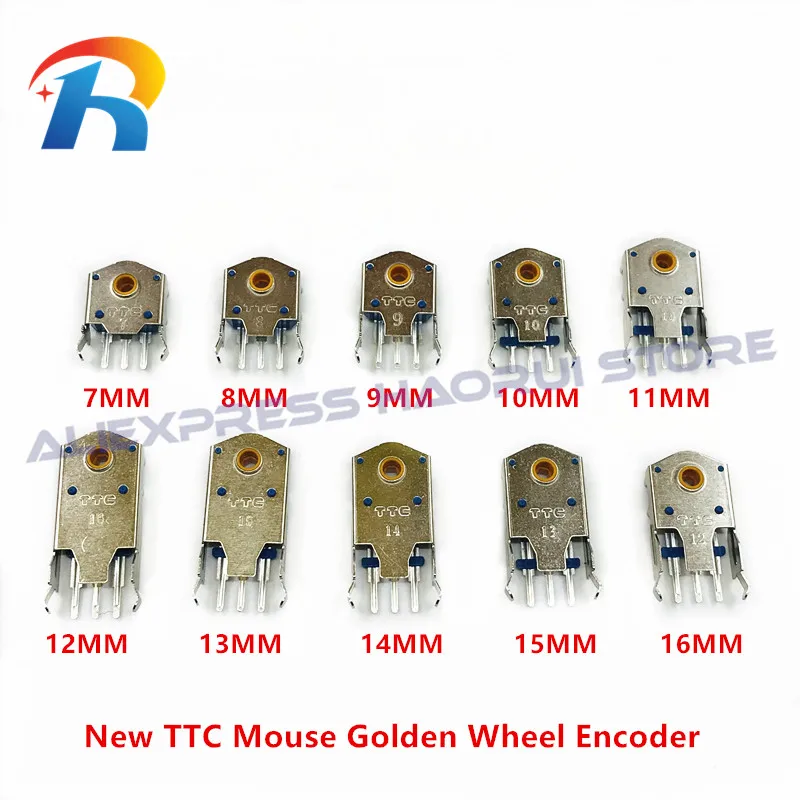 10Pcs-New-TTC-Rotary-Mouse-Scroll-Golden-Wheel-Encoder-7MM-16MM-8mm-9mm ...