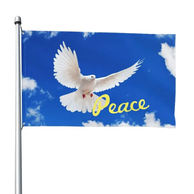 PEACE Flags Pigeon Banner LOGO Pattern Flag Symbolizes World Peace and ...