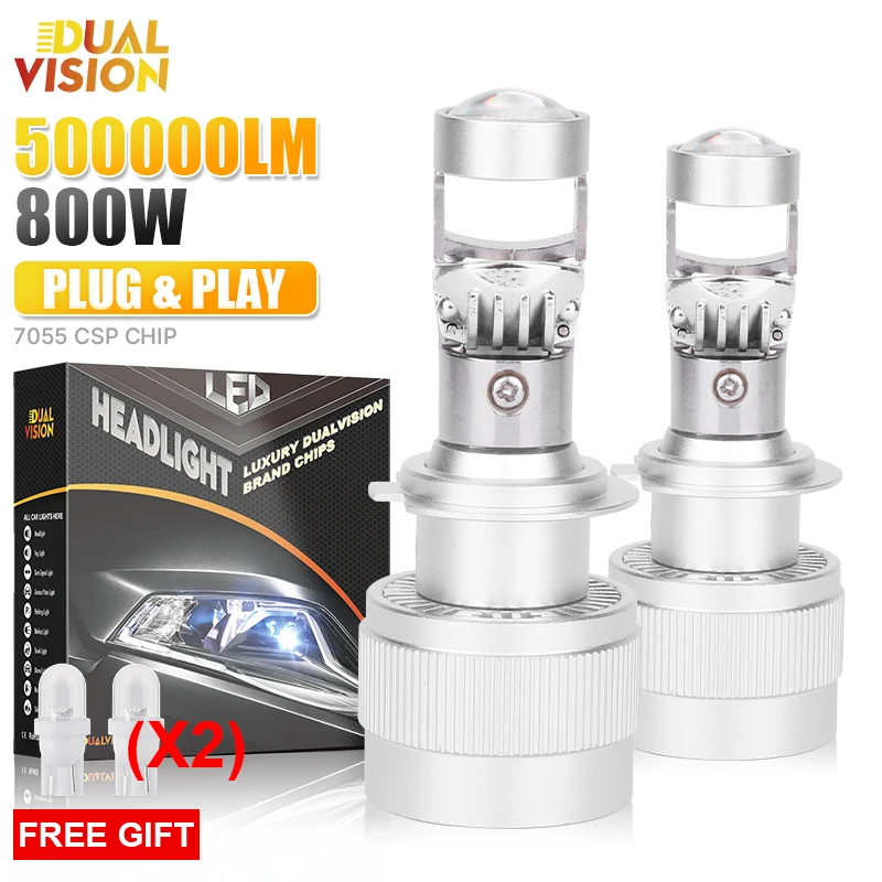 800W-500000LM-H7-Auto-Lamp-Mini-Lens-LED-H4-H11-9005-9006-Bulbs ...